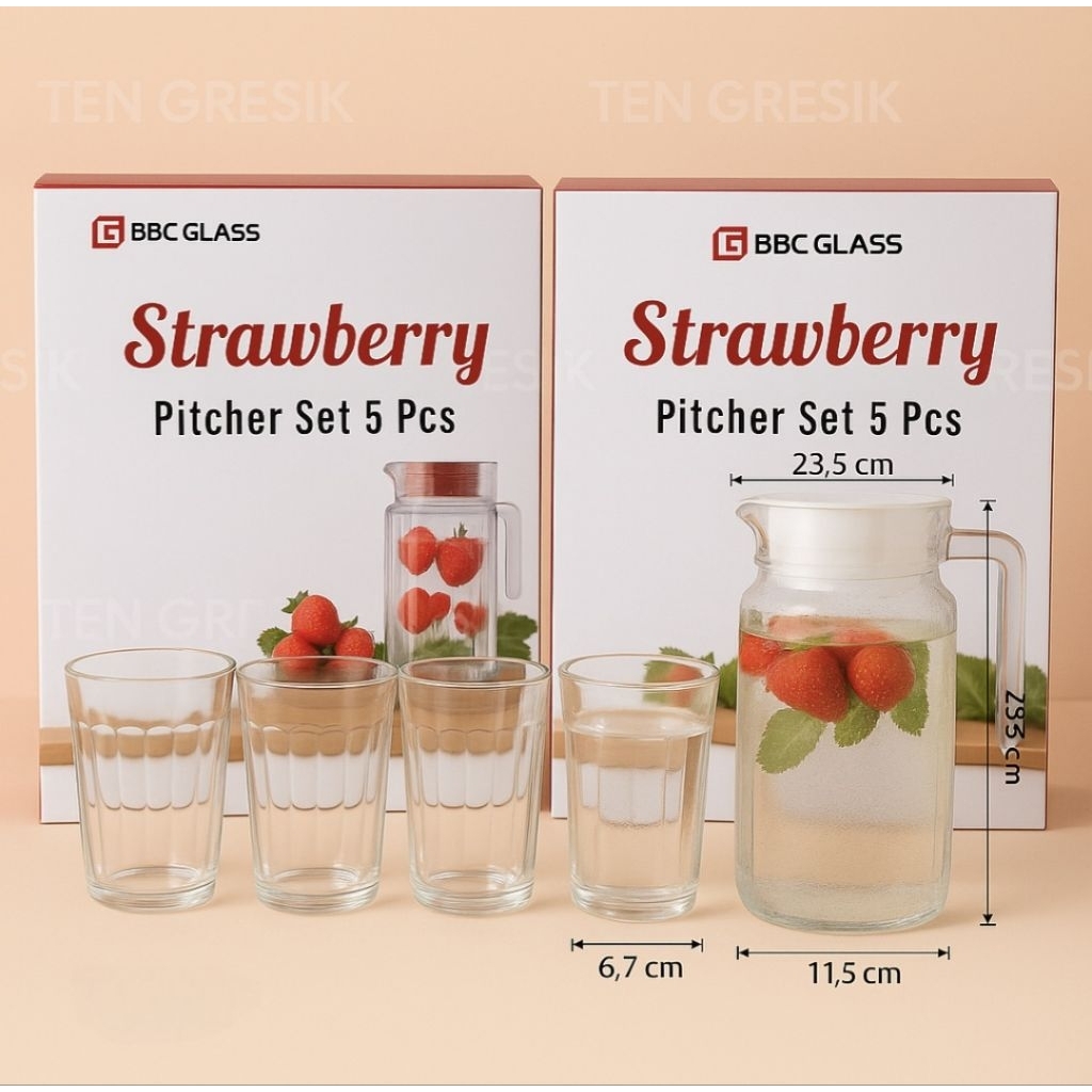 Jual Pitcher Set BBC isi 5 pcs ( 1 pitcher dan 4 gelas) / Pitcher Set ...