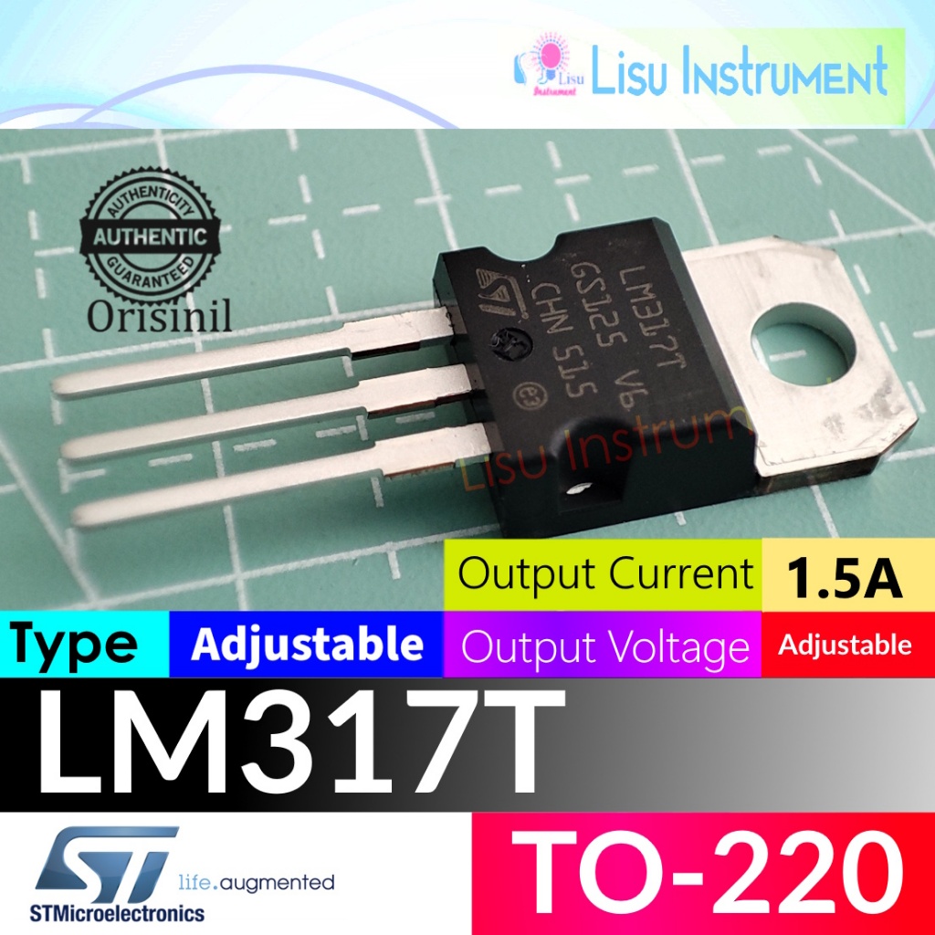 Jual LM317T 1.2V to 37V Adjustable Voltage Regulator LM317 TO-220 STMicroelectronics | Shopee ...