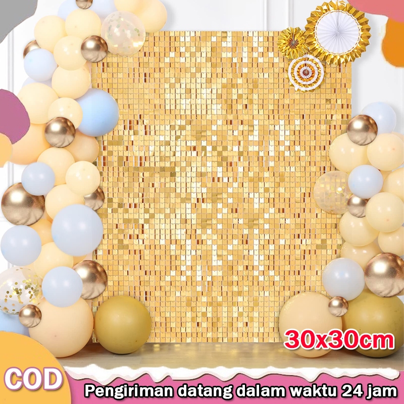 Jual Backdrop Sequin Tile Wall 30×30CM/Panel Kotak Dekorasi Dinding ...