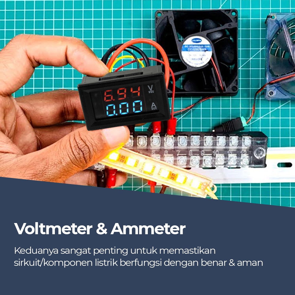 Jual Alat Pengukur Listrik Voltmeter Ammeter Electric DIY LED Display ...