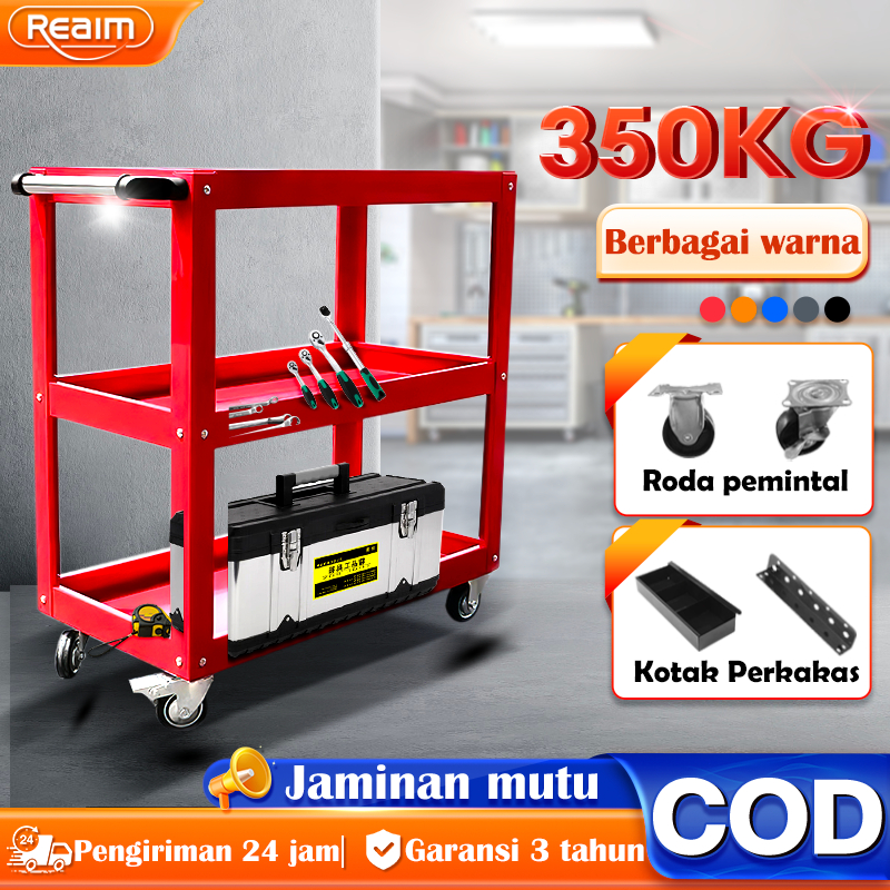 Jual [READY STOCK]TROLLEY BENGKEL INDUSTRIAL HEAVY DUTY 380KG! 3 SUSUN ...
