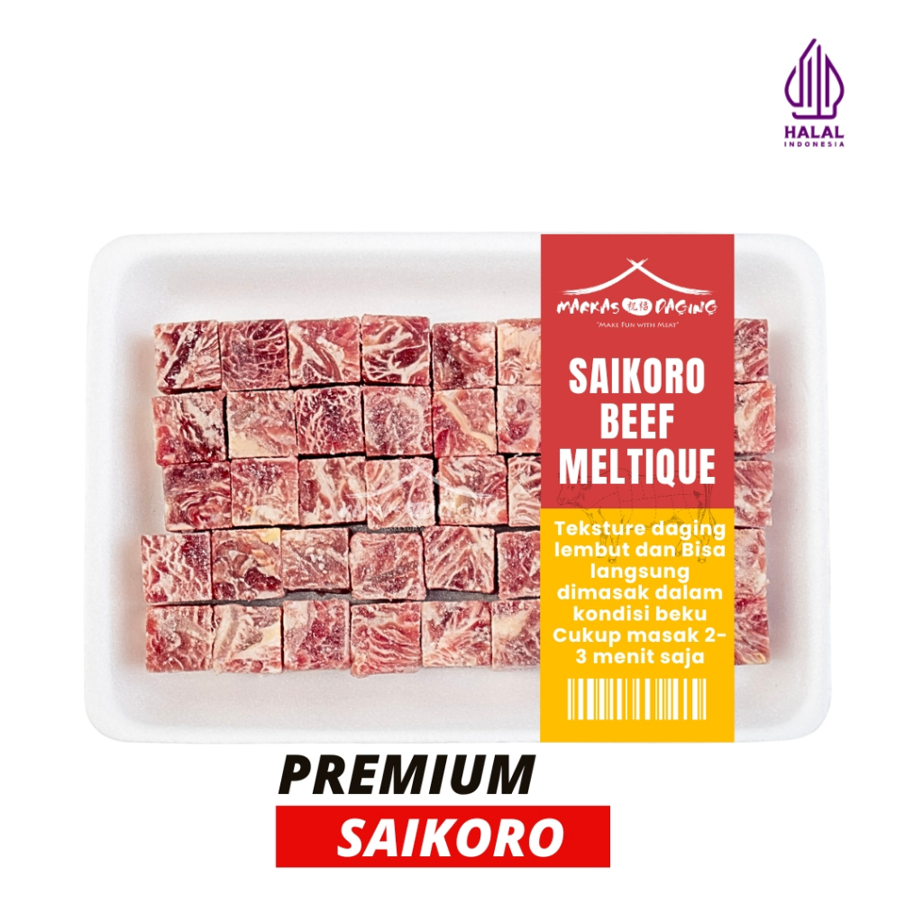 Jual SAIKORO BEEF WAGYU MELTIQUE CUBE / DAGING KOTAK / BBQ 500gram ...