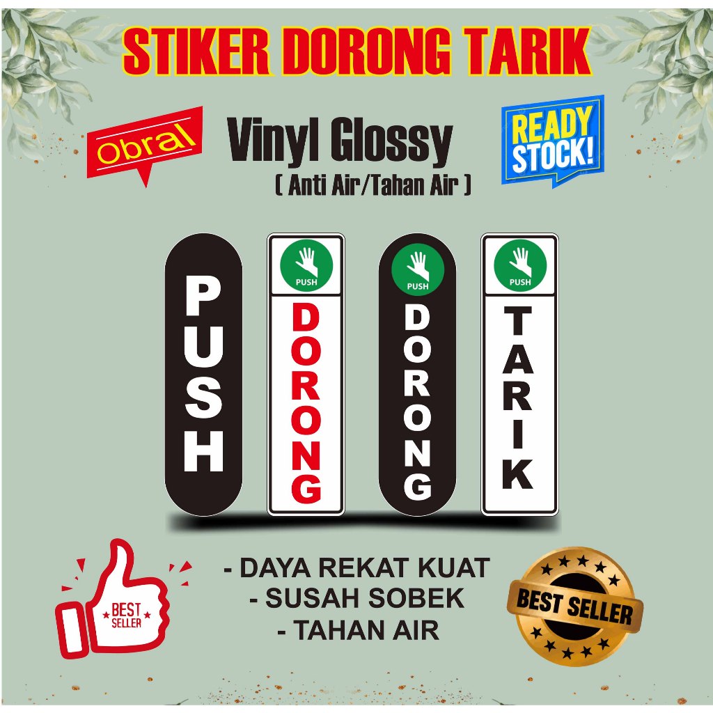 Jual STIKER TARIK DORONG PINTU | Shopee Indonesia