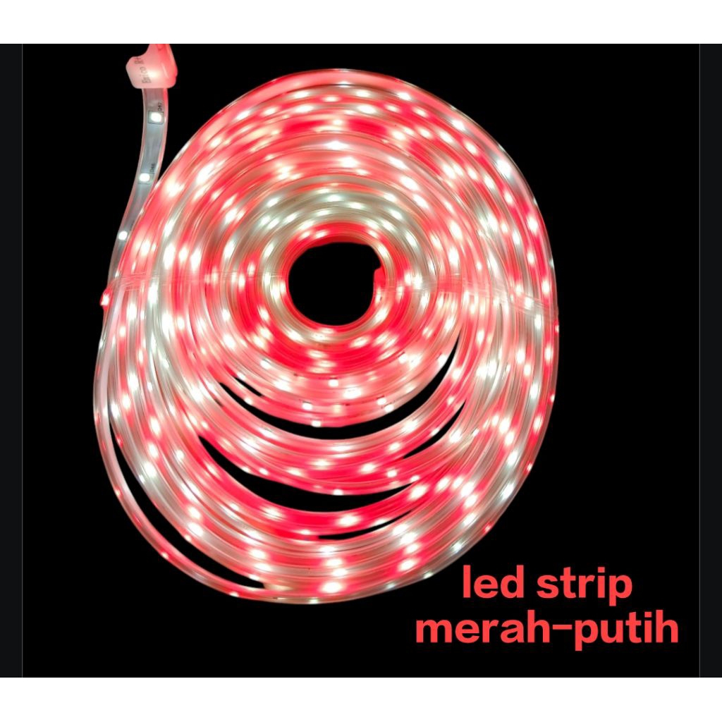 Jual lampu led strip selang merah-putih 7m 6018 dan 2835 220V +Adaptor ...