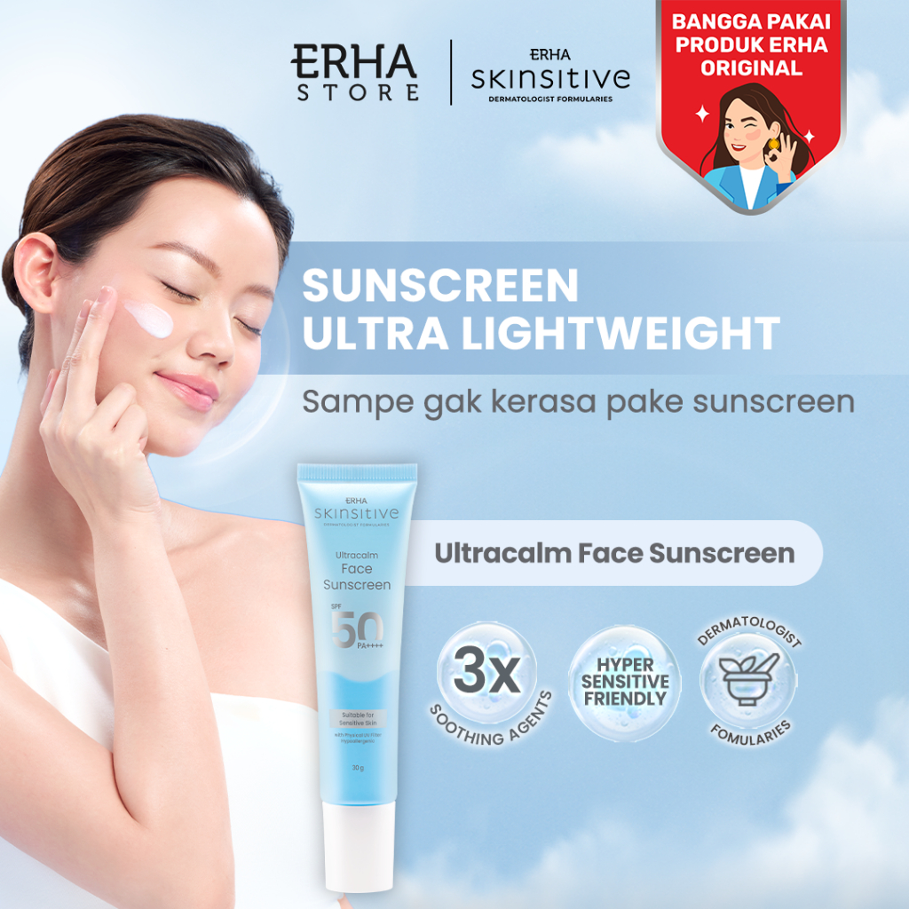 Jual Skinsitive Ultracalm Face Sunscreen SPF 50 PA++++ | Hybrid Sunscreen, Cocok untuk Semua ...