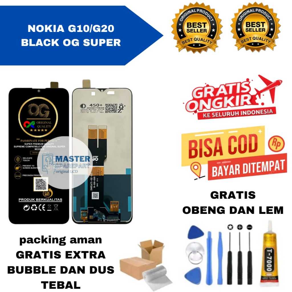 Jual LCD KOMPATIBEL UNTUK OG SUPER NOKIA G10 / G20 FULLSET LEM + OBENG ...