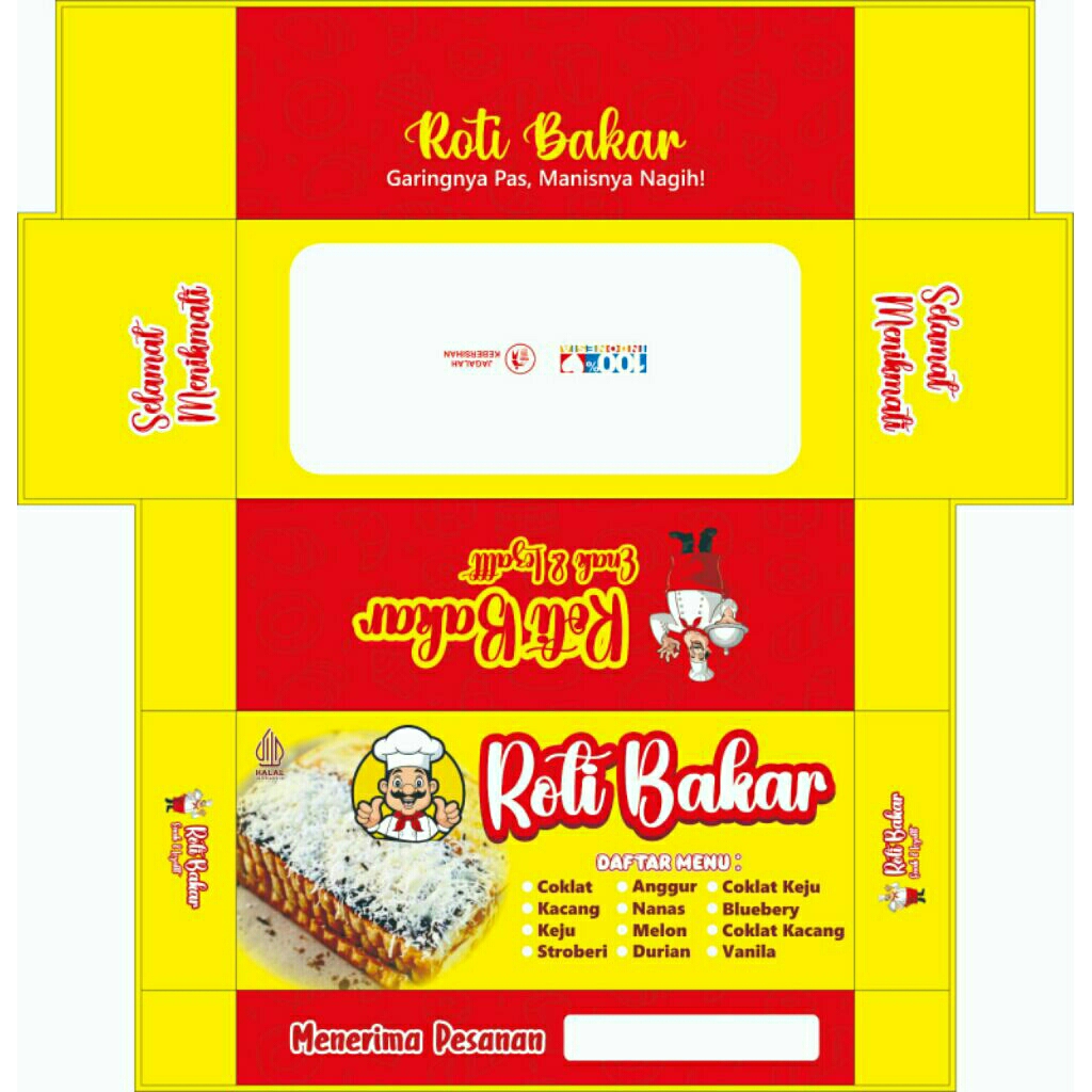 Jual Box Roti Bakar/Bungkus Roti Bakar/Kemasan Roti Bakar bahan IVORY ...