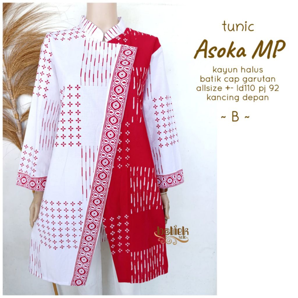 Jual READY ( SIAP KIRIM ) tunik batik merah putih asoka by batiek ...