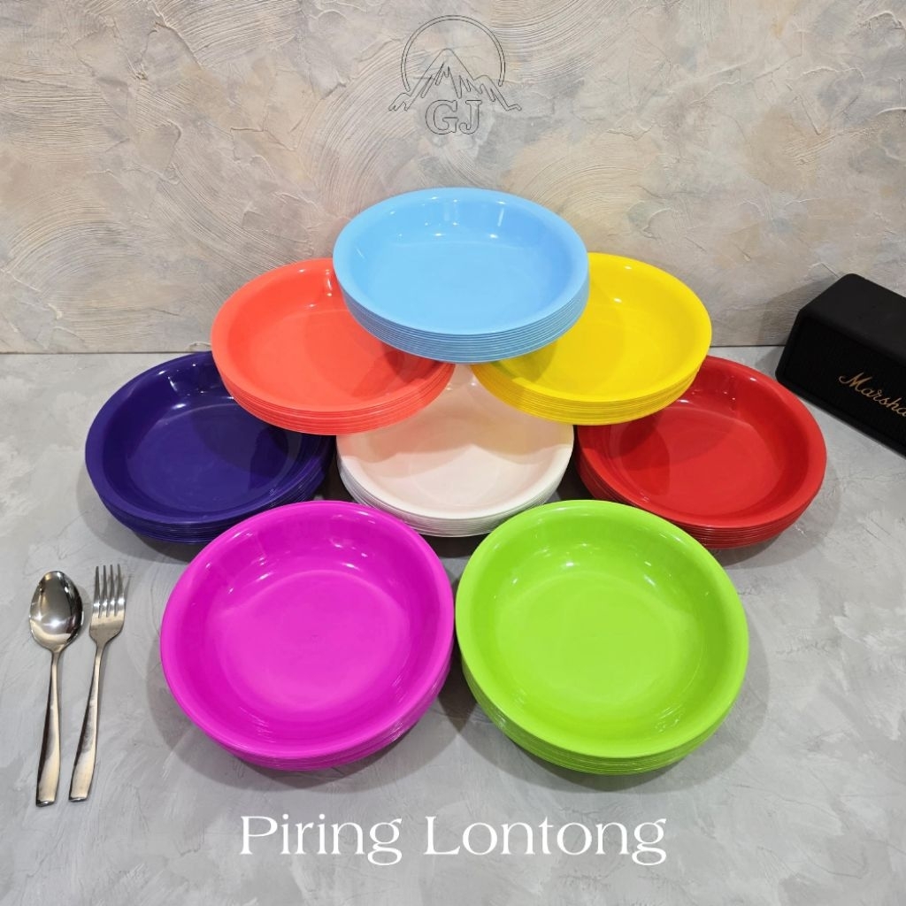 Jual 12pcs Piring Lontong GJ 9 inch 23 cm Plastik Ori Motif Garis | Shopee Indonesia