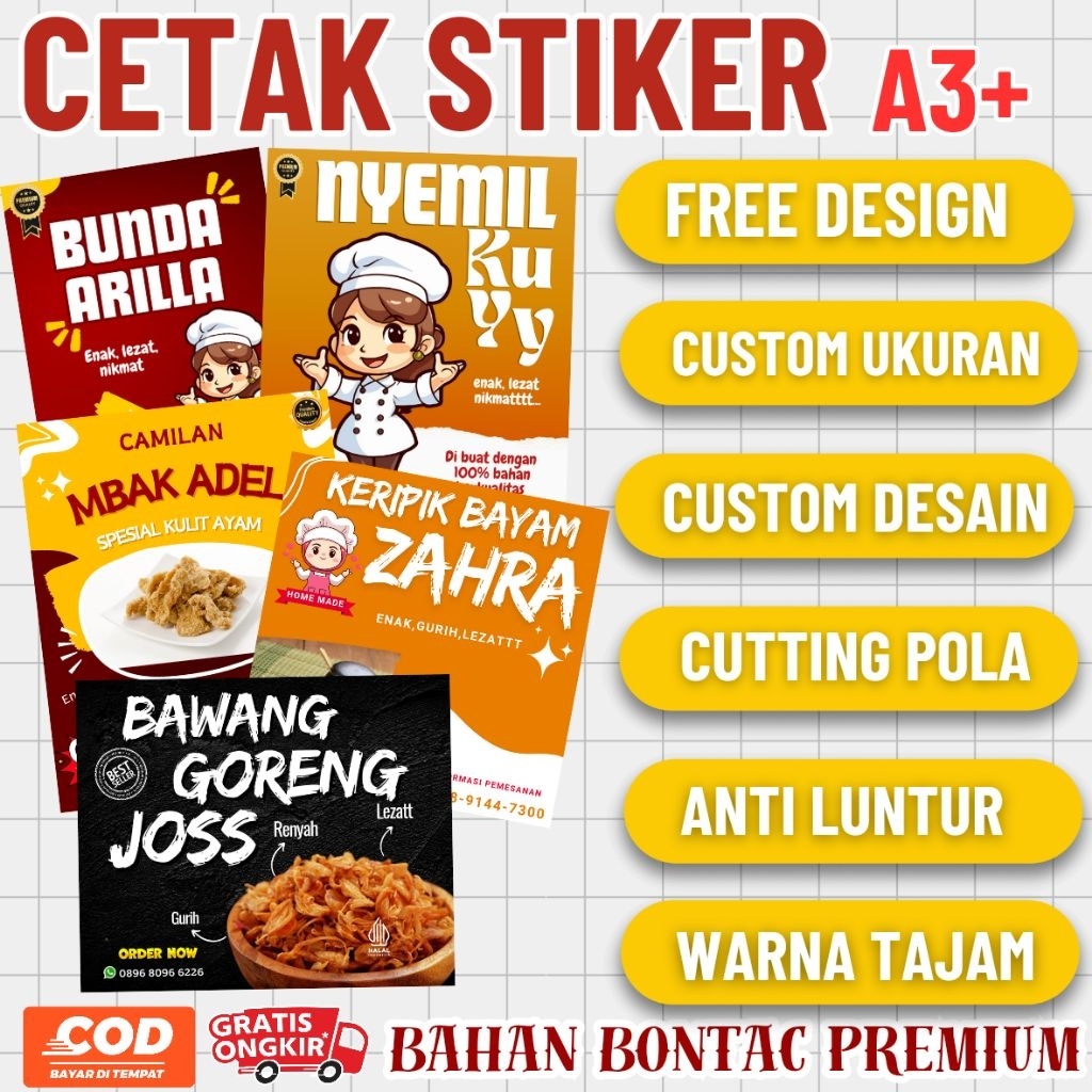 Jual stiker seblak/stiker kemasan makanan custom free design | Shopee ...