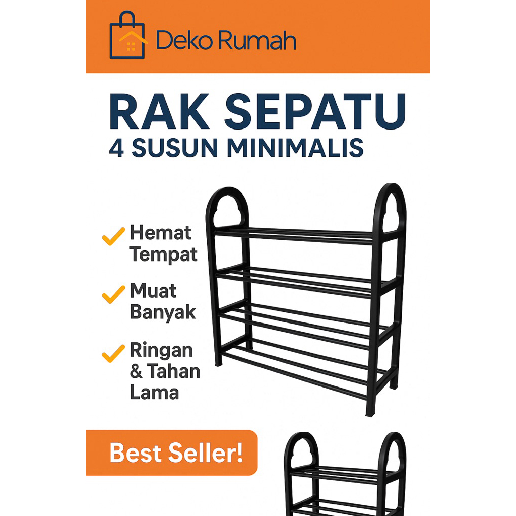 Jual [dekorumah_]Rak Sepatu 4 Susun Minimalis – Hemat Tempat & Mudah ...