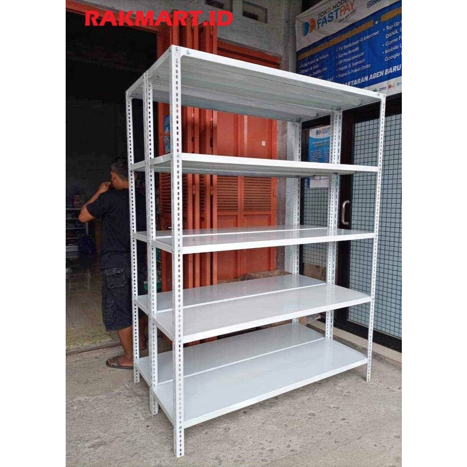 Jual Rak Gudang 150cm x 50cm / 60cm Tinggi 200cm/250cm Lemari besi siku ...