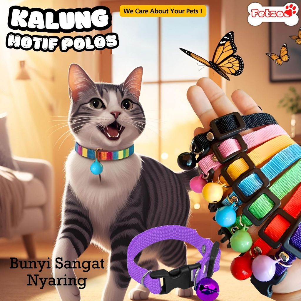 Jual Kalung Kucing Polos dengan Lonceng 14mm Nyaring FETZOO 1pcs ...