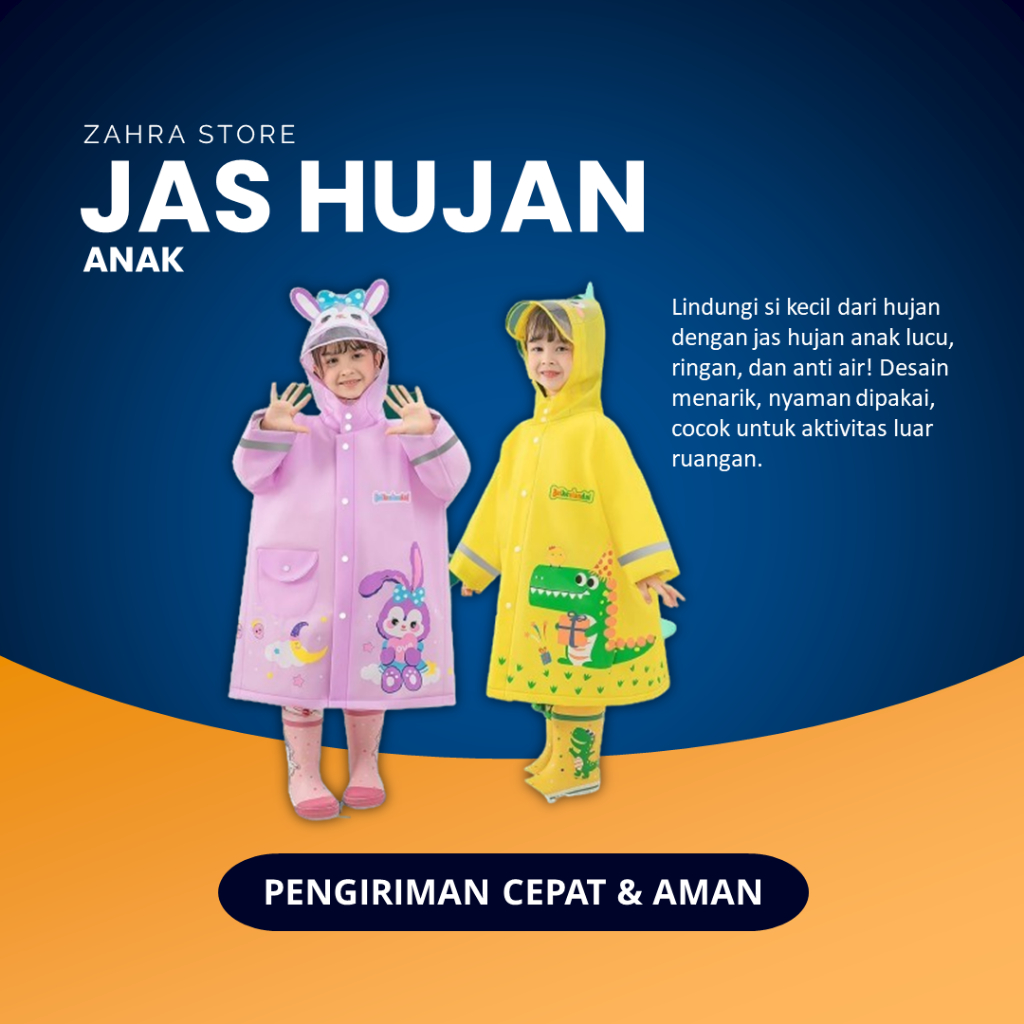 Jual Jas Hujan Terusan Anak Raincoat Mantol Karakter Mantel Lucu Tas ...