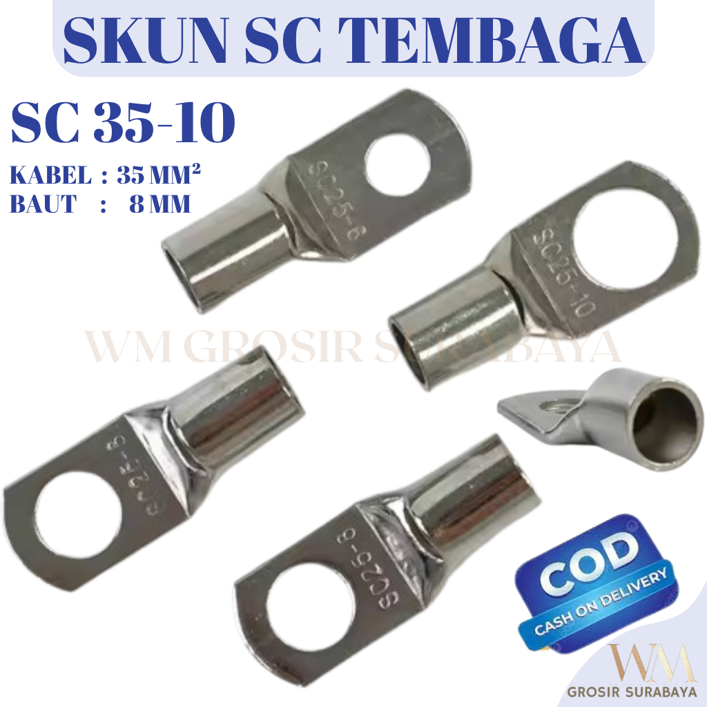 Jual Skun Kabel SC 35-10 Tembaga Murni Sekun Cincing SC Scun Cable Ring ...