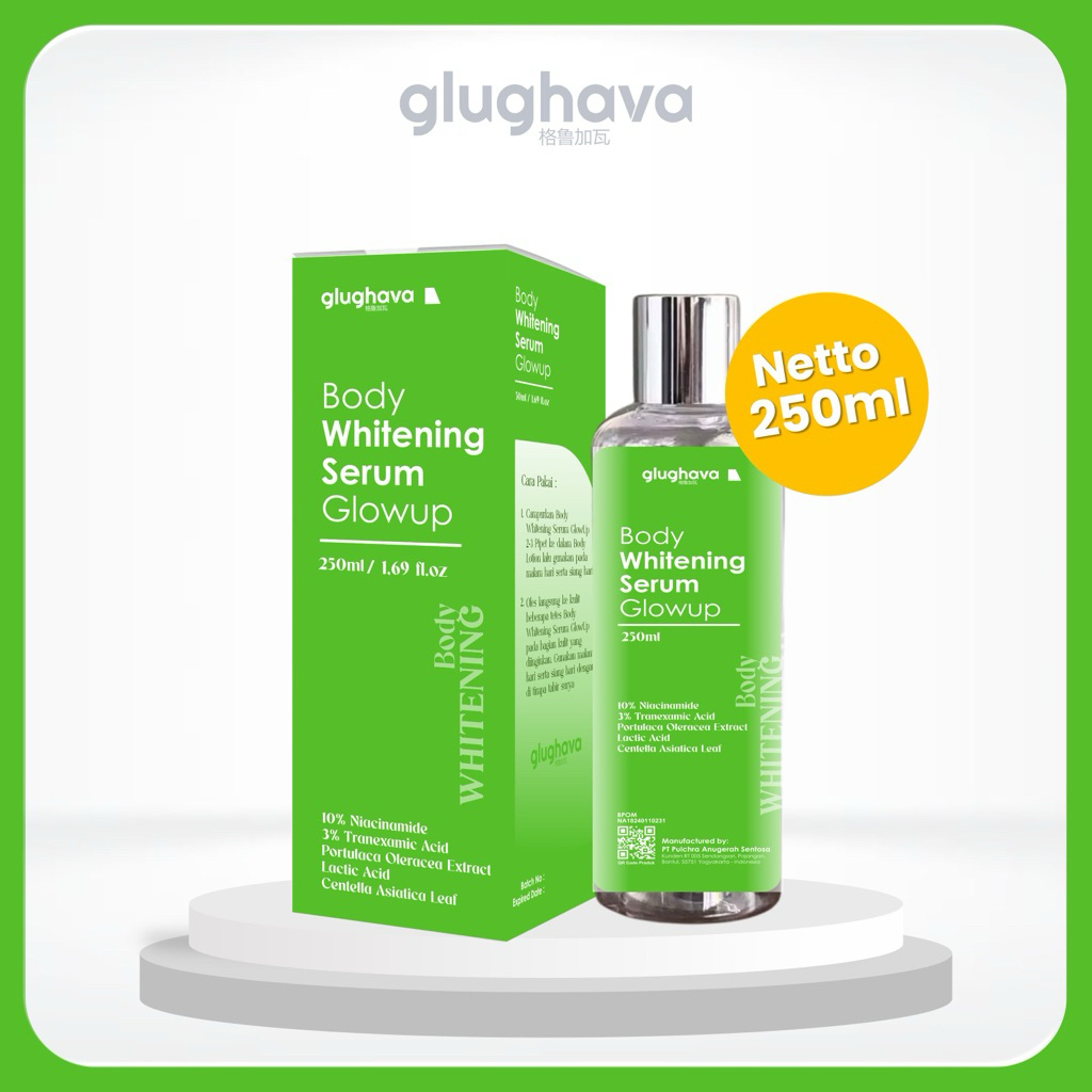 Jual GLUGHAVA Body Serum 250ml Biang Whitening Glowup Serum 10 ...