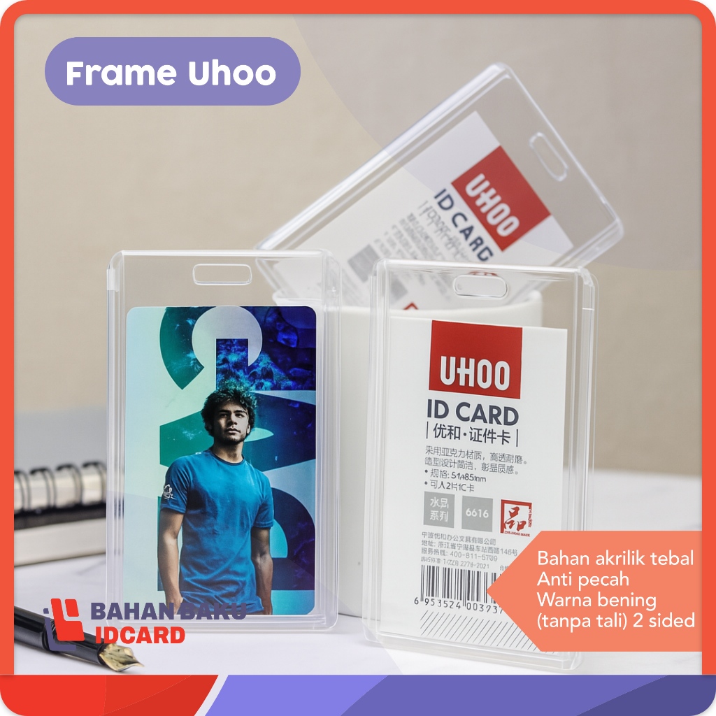 Jual Card holder Acrylic Transparent Badge ID Card casing Kartu pegawai ...