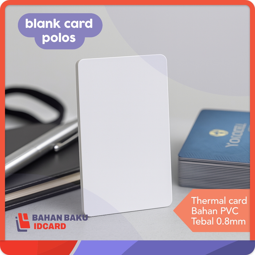 Jual BLANK ID CARD POLOS / Kartu Blank id Card Thermal PVC Card 0.8 mm ...