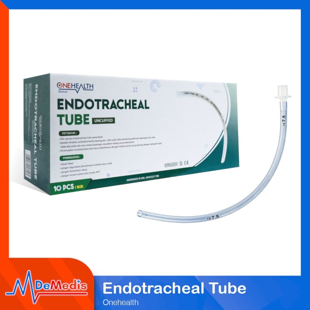 Jual Endo Tracheal Tube Uncuffed ONEHEALTH ETT Uncuff Selang Pernafasan ...