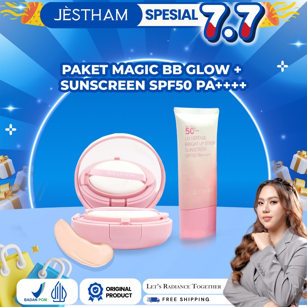 Jual Jestham Paket Magic BB Glow + Sunscreen SPF50 PA++++ - Wajah ...