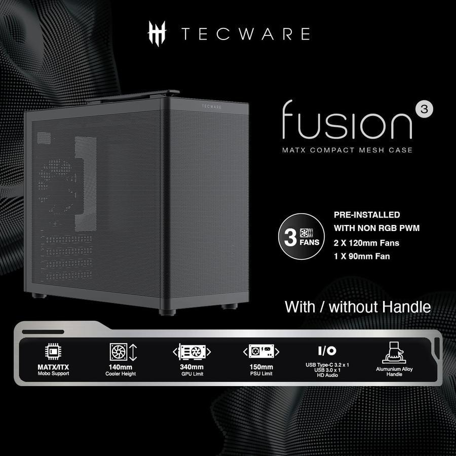 Jual Tecware Fusion 3 Airflow Mesh Free 3 fan | CASING PC GAMING M-ATX ...