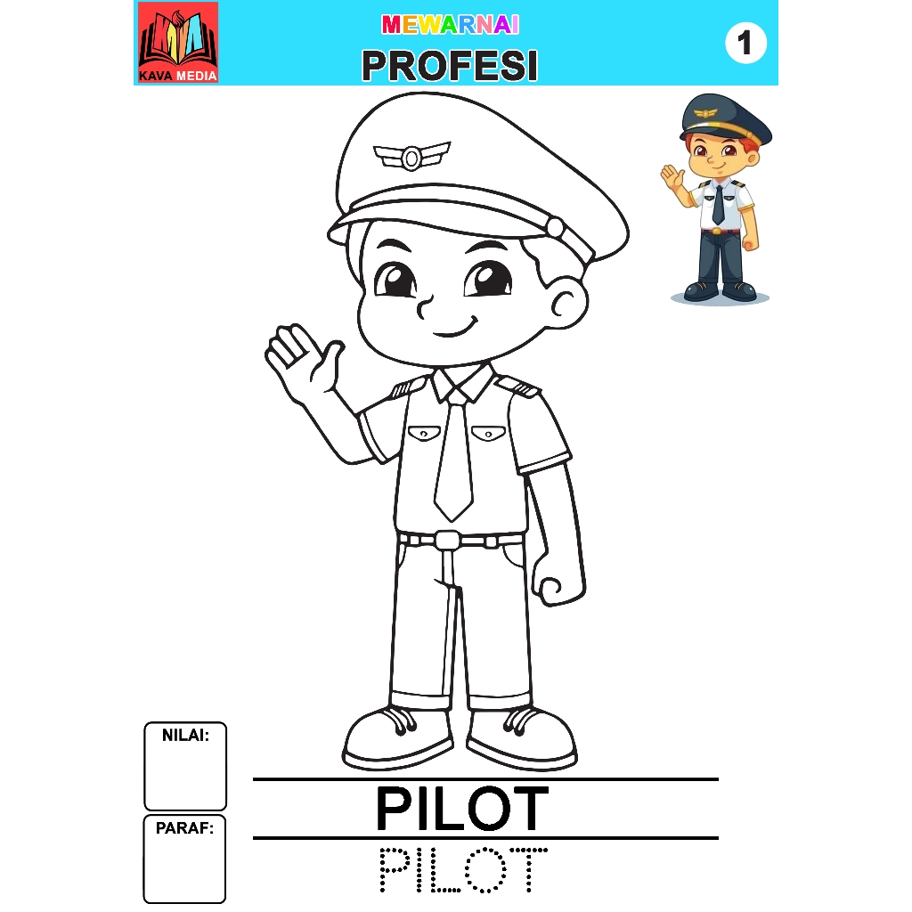 Jual 10 Gambar Mewarnai Anak Tk Tema Profesi Ukuran A4 | Shopee Indonesia