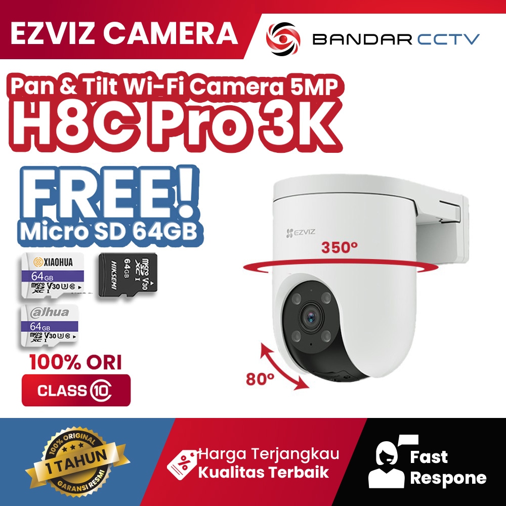 Jual EZVIZ H8c Pro 3K Pan & Tilt Wi-Fi Camera 5MP | Shopee Indonesia