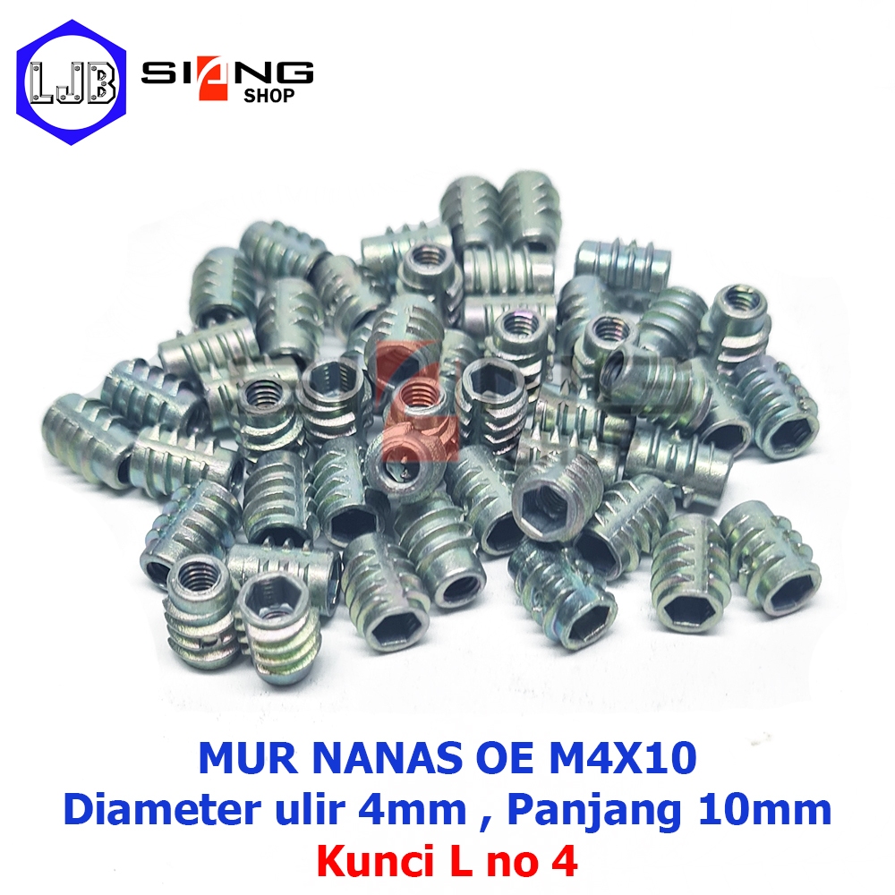 Jual Mur Nanas OE M4x10 (Mur Furniture, Mur Tanam) | Shopee Indonesia