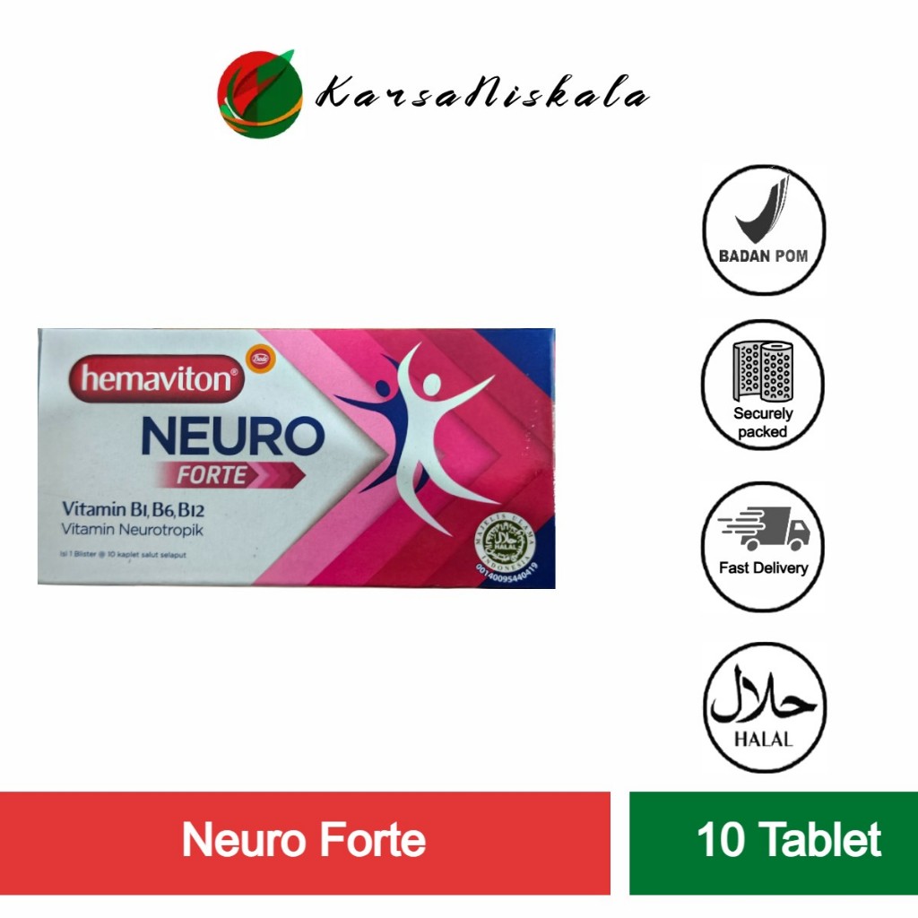 Jual Hemaviton Neuro Forte 10 Kaplet/1Blister Vitamin B1 B6 B12 ...