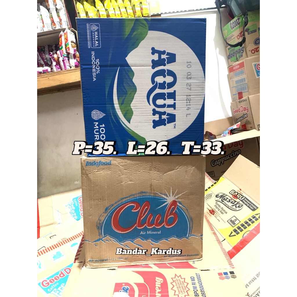 Jual Obral Kardus Dus Bekas Aqua, Club, vit Dll 1.500ml | Shopee Indonesia