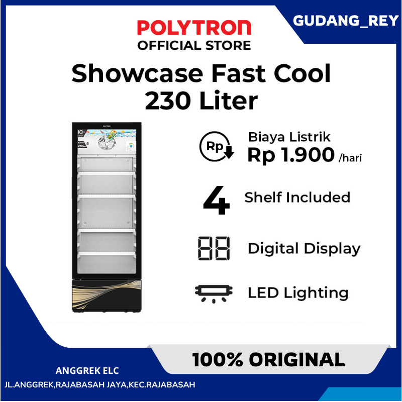 Jual Kulkas Showcase Polytron SCN 187 3 Rak 230 Liter Garansi Resmi ...