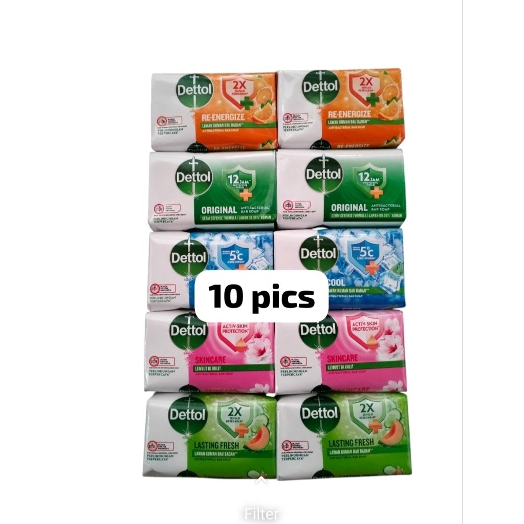 Jual sabun dettol 60 gram isi 10 pics varian random | Shopee Indonesia