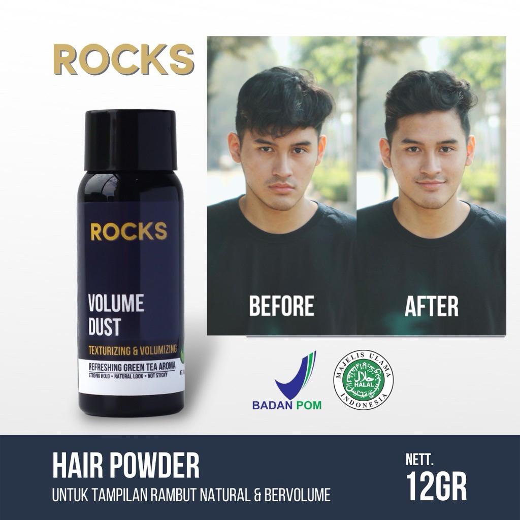 Jual ROCKS Hair Powder Volume Dust – Penebal Rambut Instan Pria | Anti ...