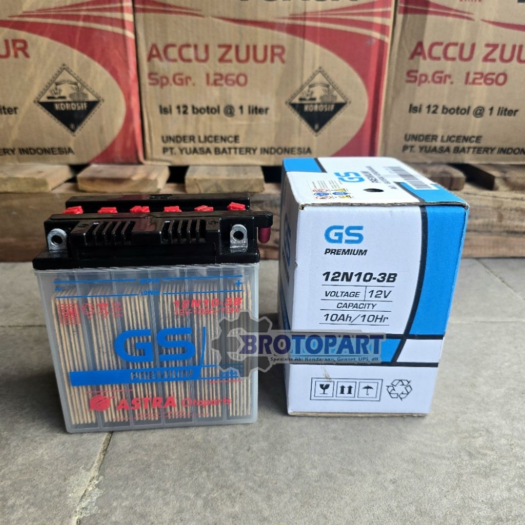 Jual Aki Accu Motor Suzuki Thunder 250 Original GS Astra 12N10 3B Basah ...