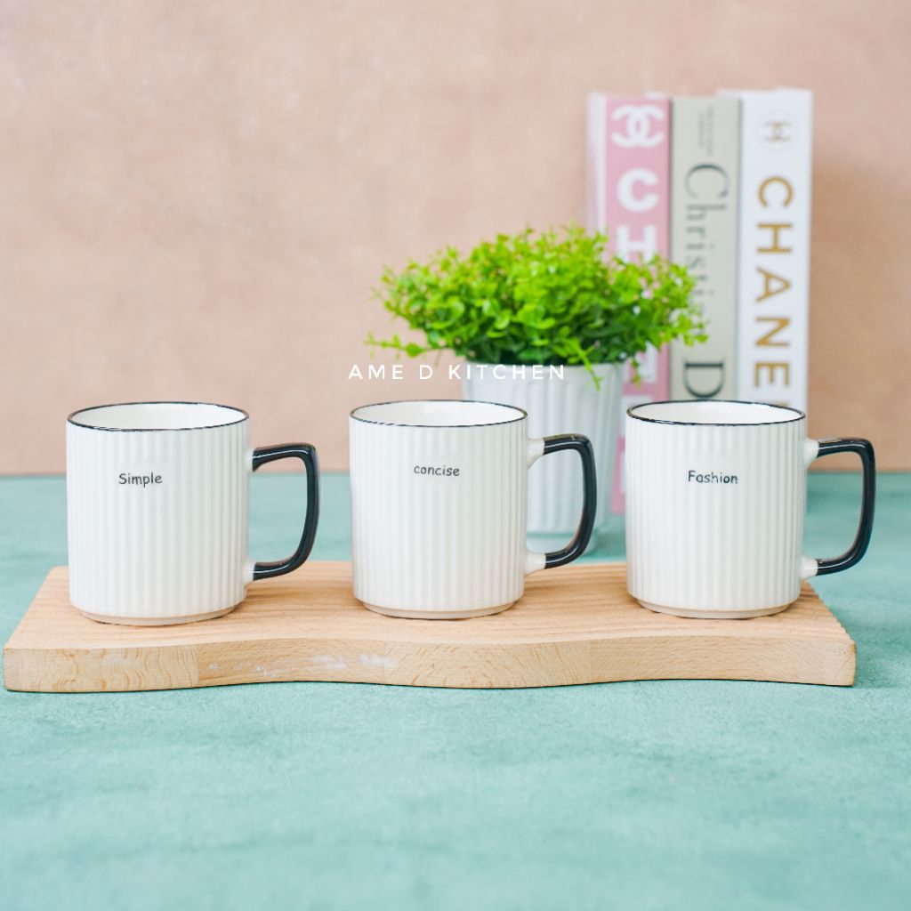 Jual Mug bijian keramik texture garis lis hitam | Shopee Indonesia