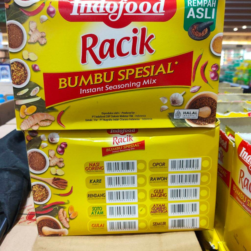 Jual INDOFOOD RACIK Bumbu Spesial 1 Dus isi 24pcs Bumbu Basah | Shopee ...