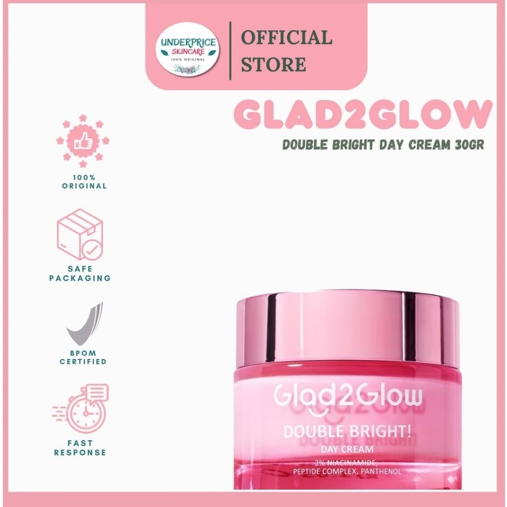Jual GLAD2GLOW Double Bright DAY Cream 30gr | Shopee Indonesia