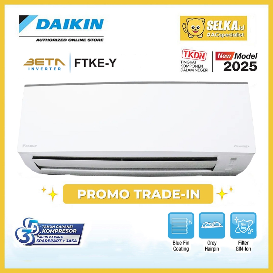 Jual AC DAIKIN FTKE35YV14 AC SPLIT 1,5 PK BETA INVERTER | Shopee Indonesia