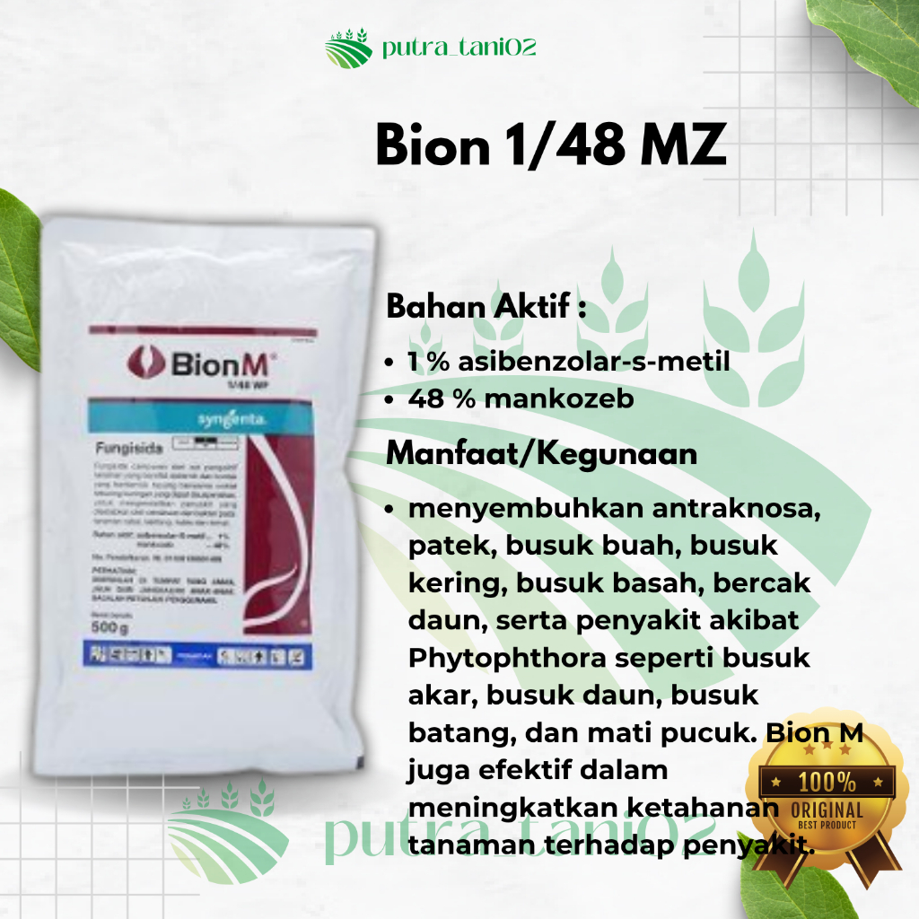 Jual Bion M 1/47 MZ Fungisida Bion M Bahan Aktif Mancozeb 500 g ...