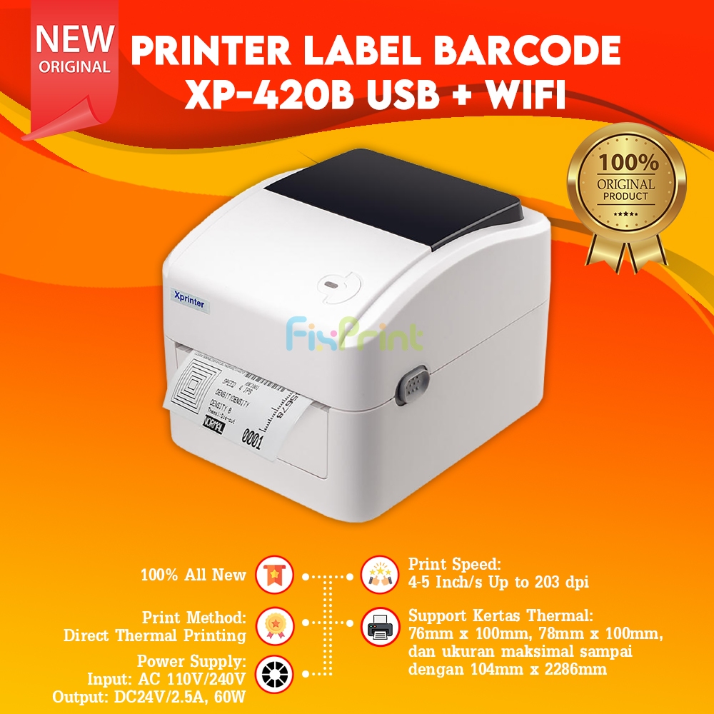 Jual XPRINTER Printer Barcode Thermal XP-420B / BI-420B XP420B Putih XP-4601B 4601B Hitam ...