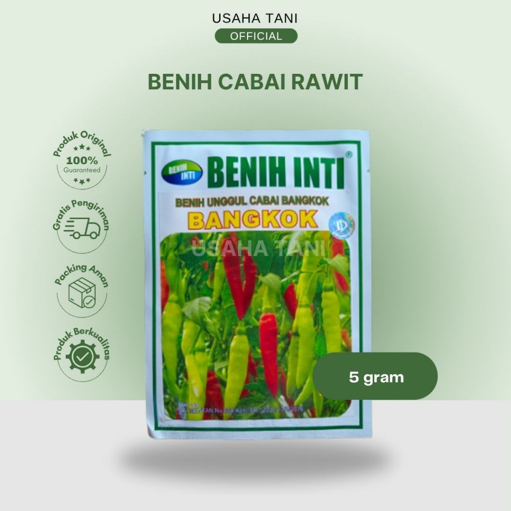 Jual Benih Cabai Rawit Bangkok Benih Inti Kemasan Pabrik 5 gr | Shopee ...