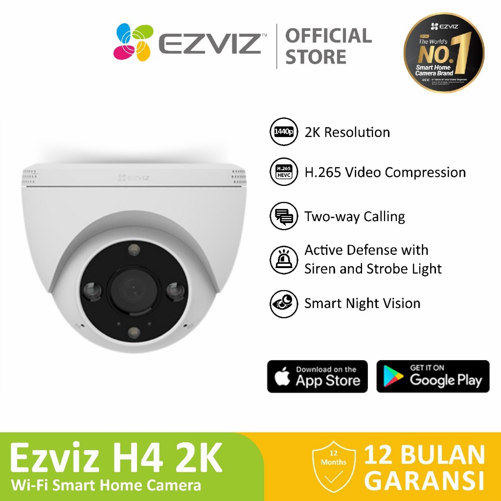 Jual Ezviz H4 2K 3MP Wi-Fi Smart Home IP Camera CCTV Outdoor | Shopee Indonesia