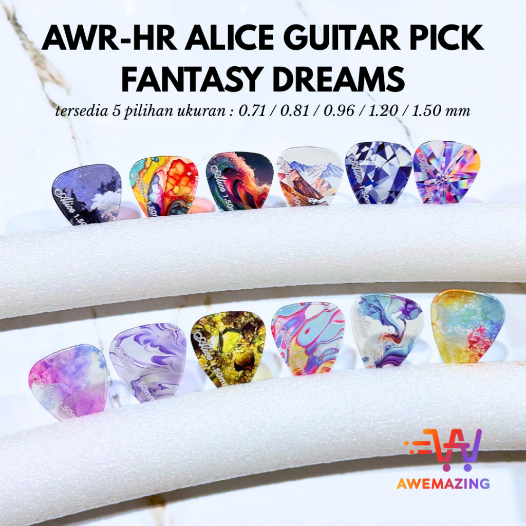 Jual Pick Gitar Alice Fantasy AWR-HR Original 12 PILIHAN MOTIF 5 UKURAN ...