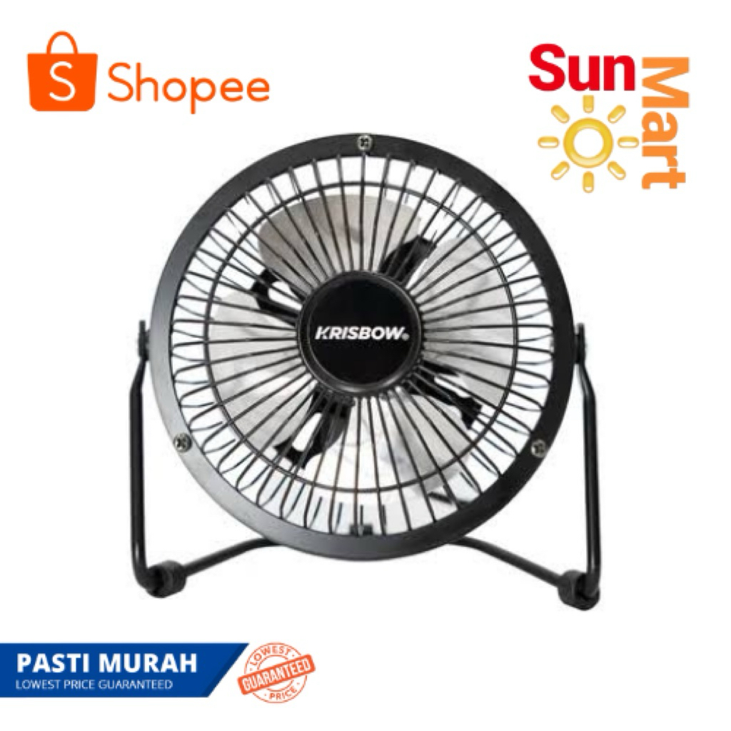 Jual TERMURAH!! Krisbow 4 inci Kipas Angin Meja Besi Table Desk Fan ...