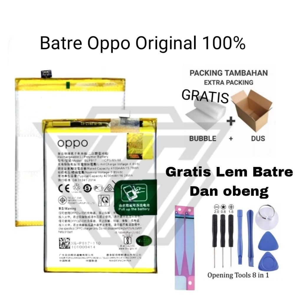 Jual Battrai Original 100% Opo A16 / A53 2020 / A32 2020 / A93 5G / A54 / A54s / A55 / A73 / A74 ...