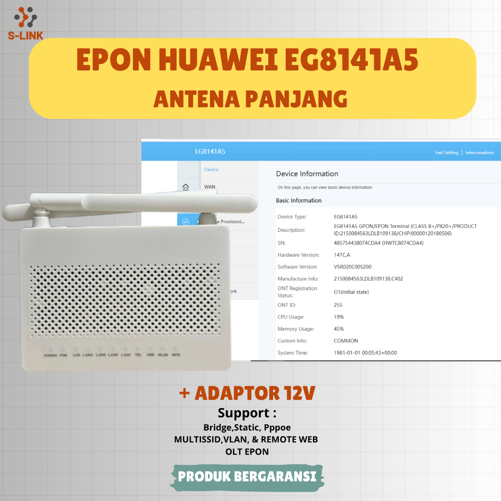 Jual XPON HUAWEI EG8141A5 5DB NEW | Shopee Indonesia