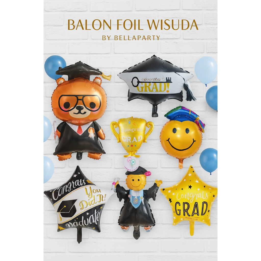 Jual balon foil graduation kelulusan wisuda congratulation untuk buket ...