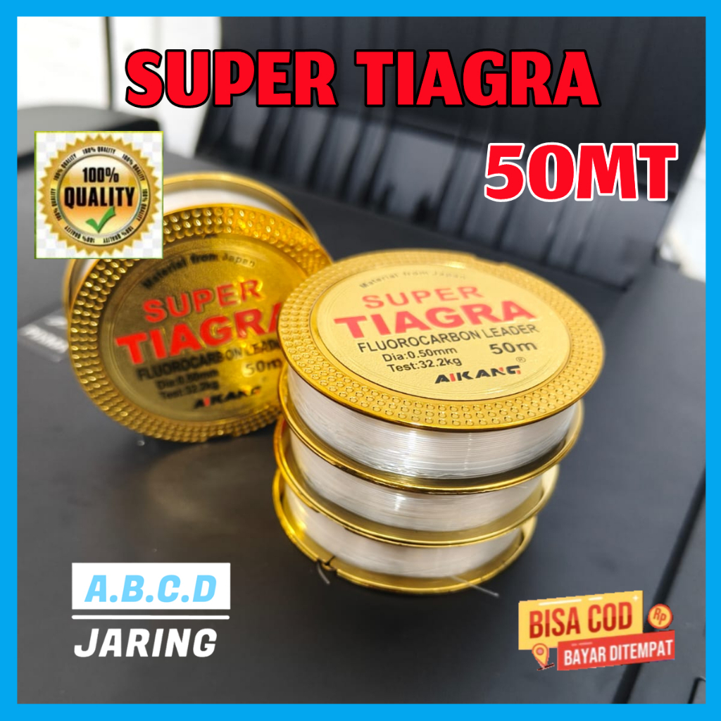 Jual SUPER TIAGRA SENAR LEADER FLUOROCARBON 50 METER PER ROL | Shopee Indonesia