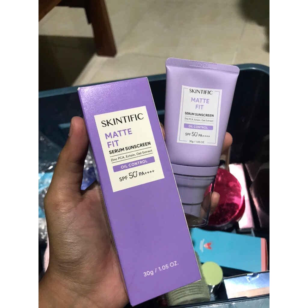 Jual PRELOVED SKINTIFIC MATTE FIT SERUM SUNSCREEN UNGU | Shopee Indonesia