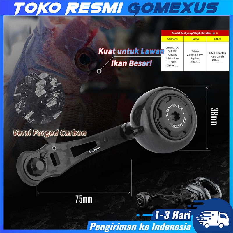 Jual Gomexus 75mm BC Power Handle Jigging Carbon for Shimano Calcutta ...